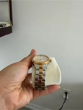 Fossil | Accessories | Fossil Twotone Gold And Silver Chronograph Watch ...